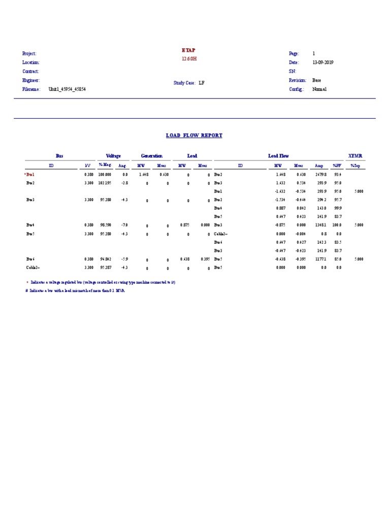 Analysis of Load Flow in an Electrical Distribution System with Six ...