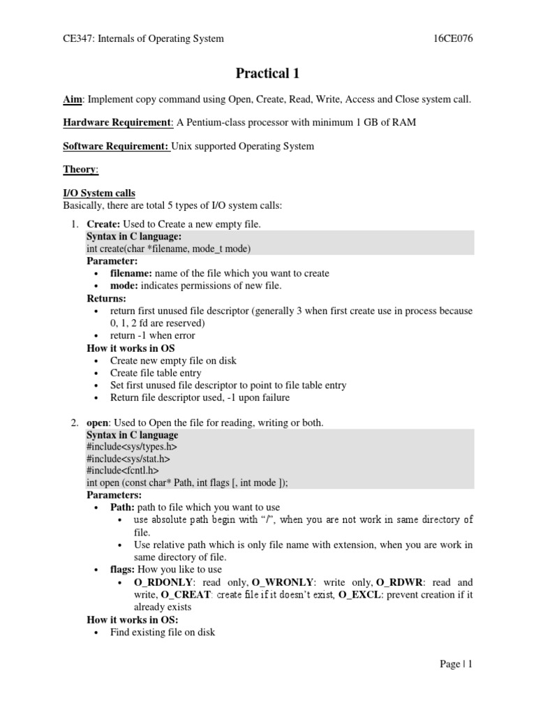 Internals of Operating System | PDF | Computer File | Process (Computing)