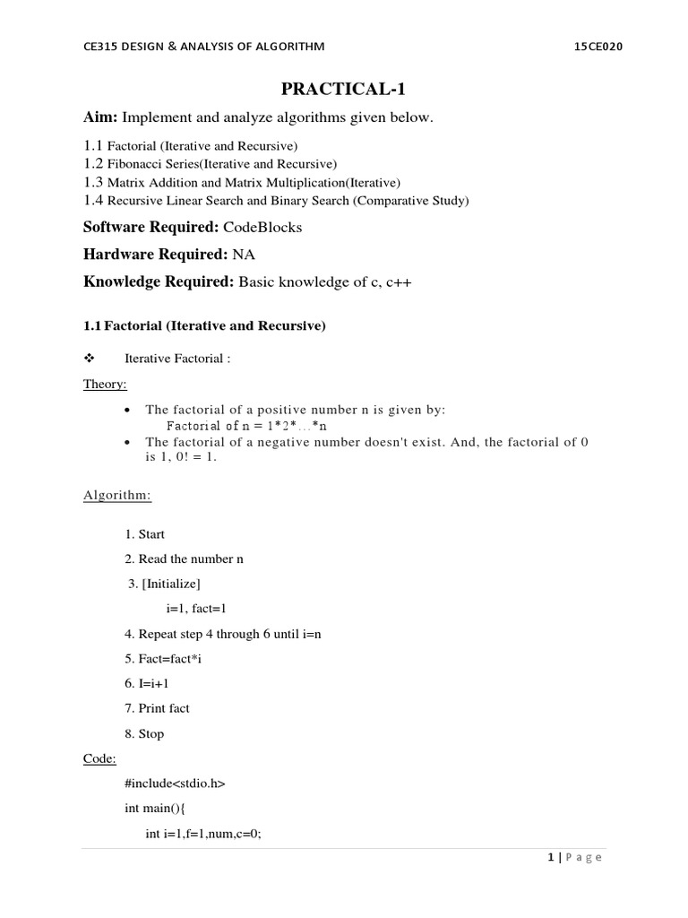 Algorithm Practicals | PDF | Time Complexity | Computer Science