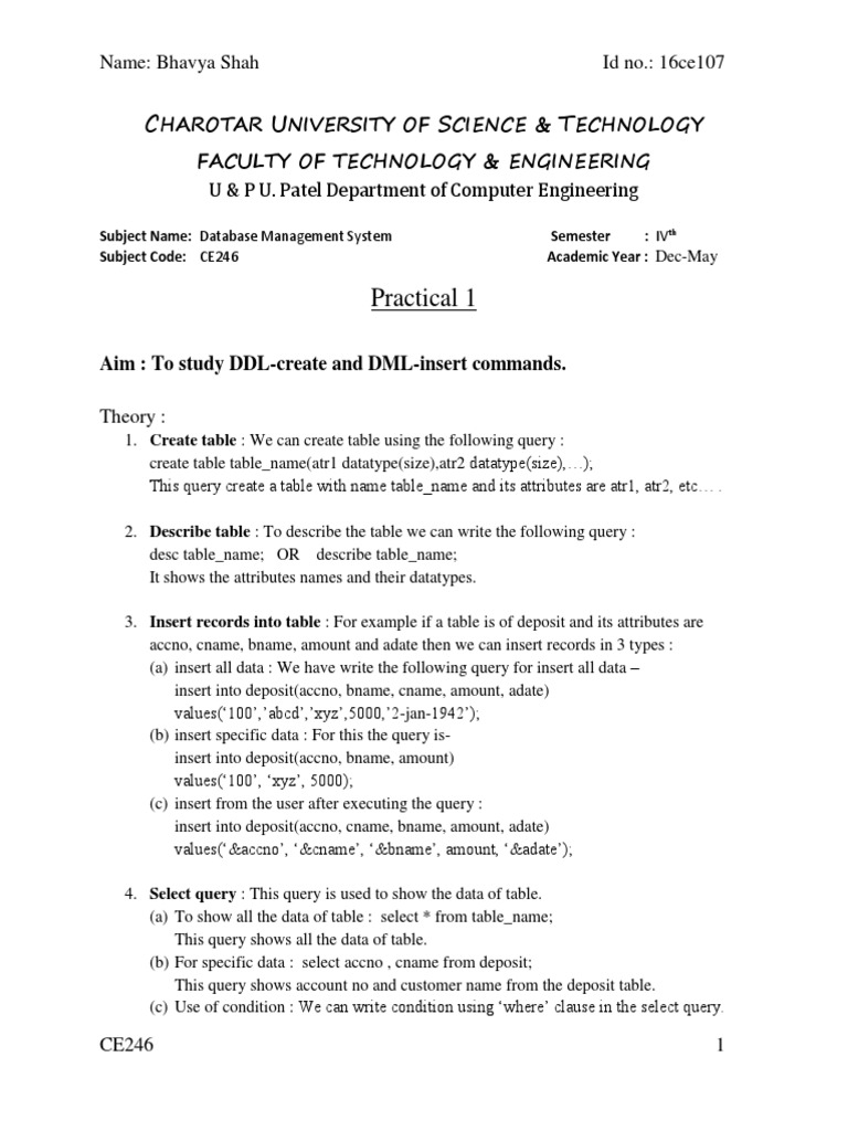 Practicals | Download Free PDF | Pl/Sql | Sql
