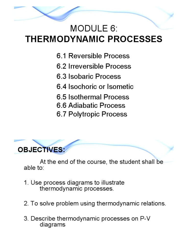 Thermo Module 6 | PDF | Enthalpy | Heat