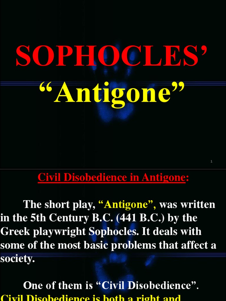 Sopocles' Antigone | PDF | Civil Disobedience | Philosophical Theories