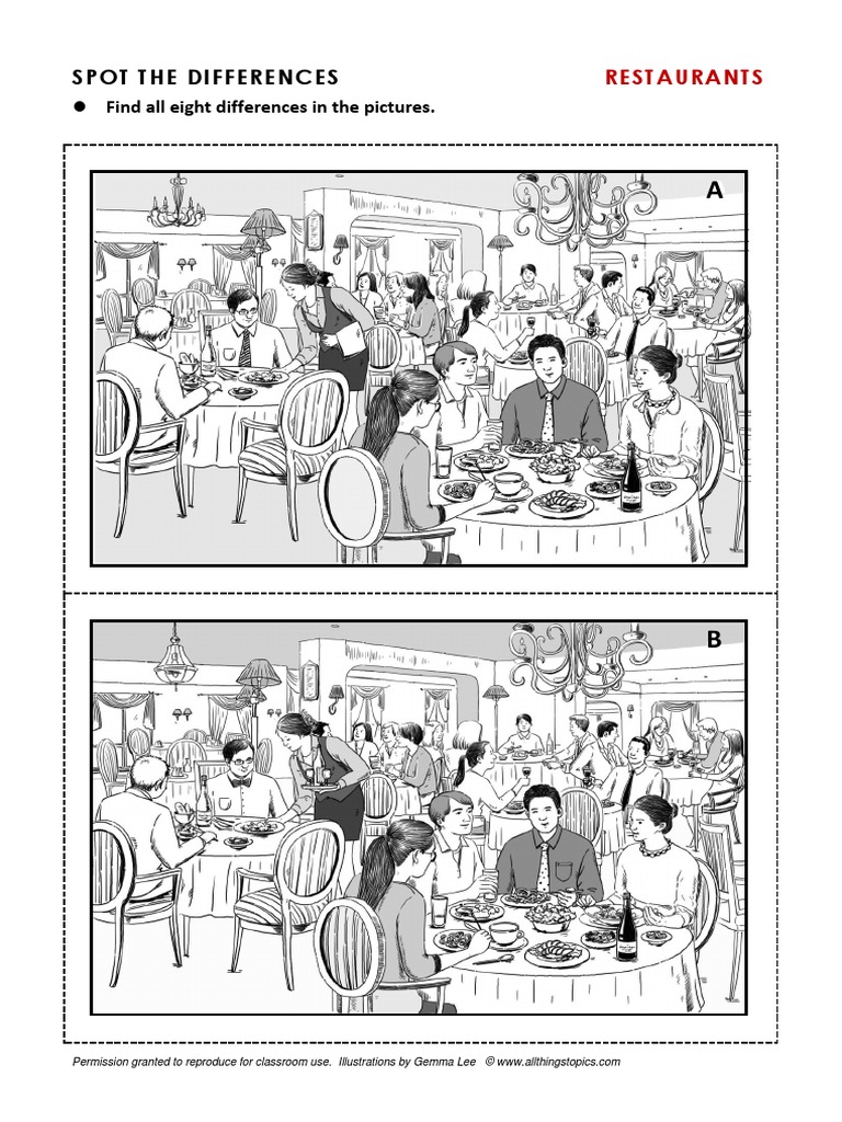 Spot The Differences Restaurants PDF | PDF