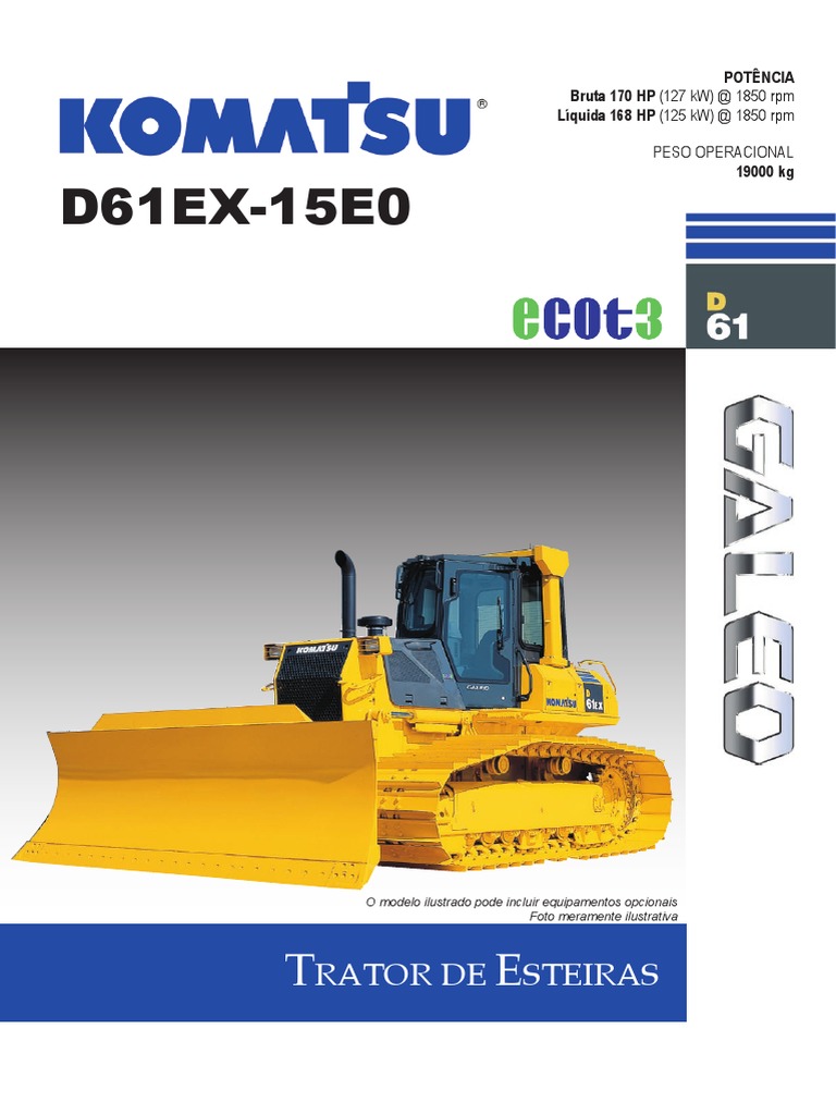 Komatsu D61EX 15E0 PDF | PDF | Trator | Motores