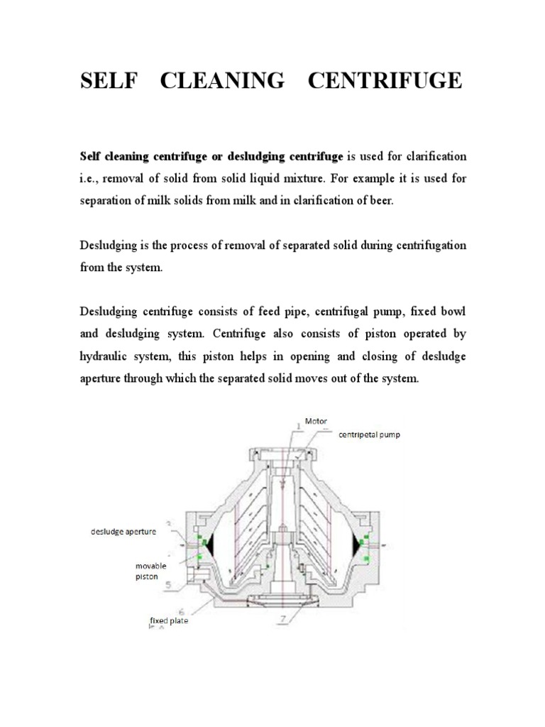 Self-Cleaning Centrifuge Guide | PDF