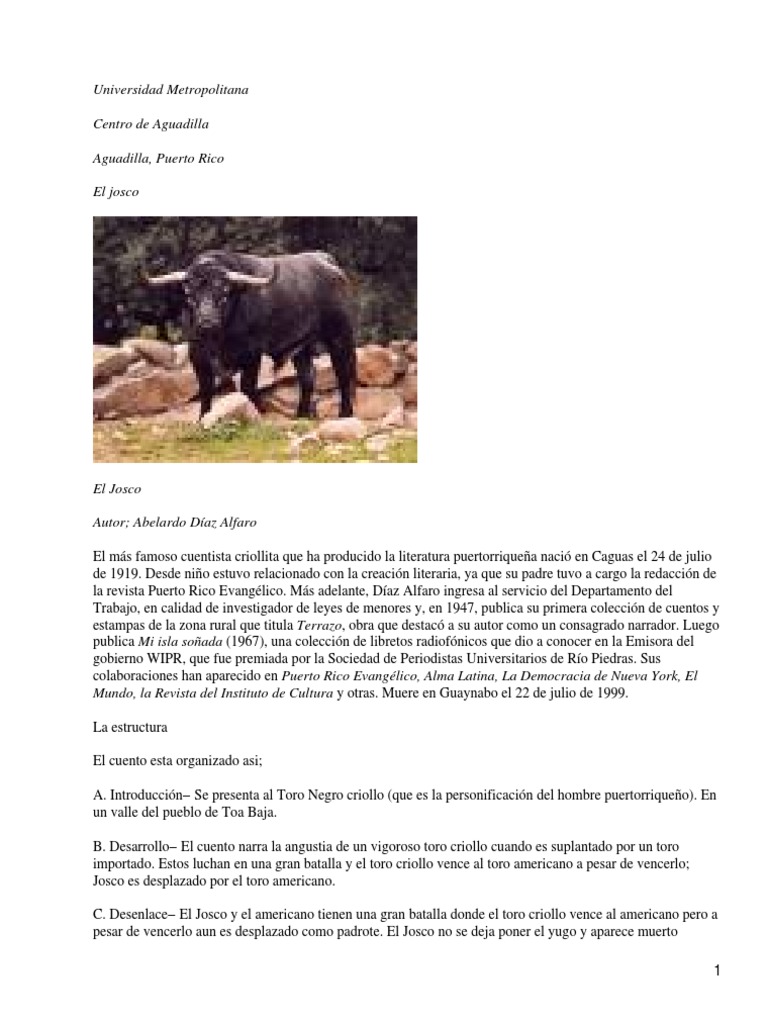 El Josco: Lucha del Toro Criollo | PDF
