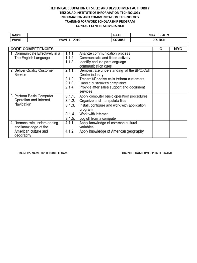 CCS Assessment Form | PDF