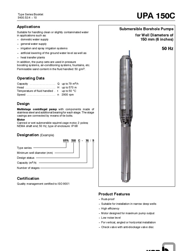 Upa 150C | PDF | Bearing (Mechanical) | Pump