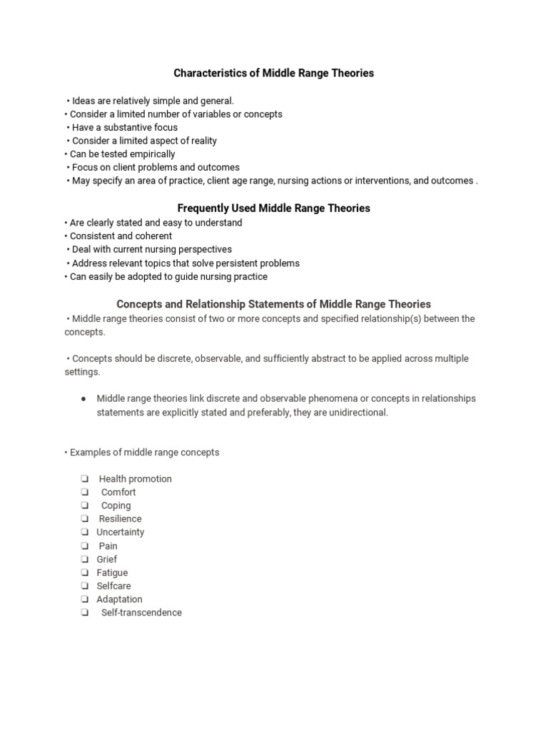 Understanding Middle Range Theories | PDF | Concept | Theory