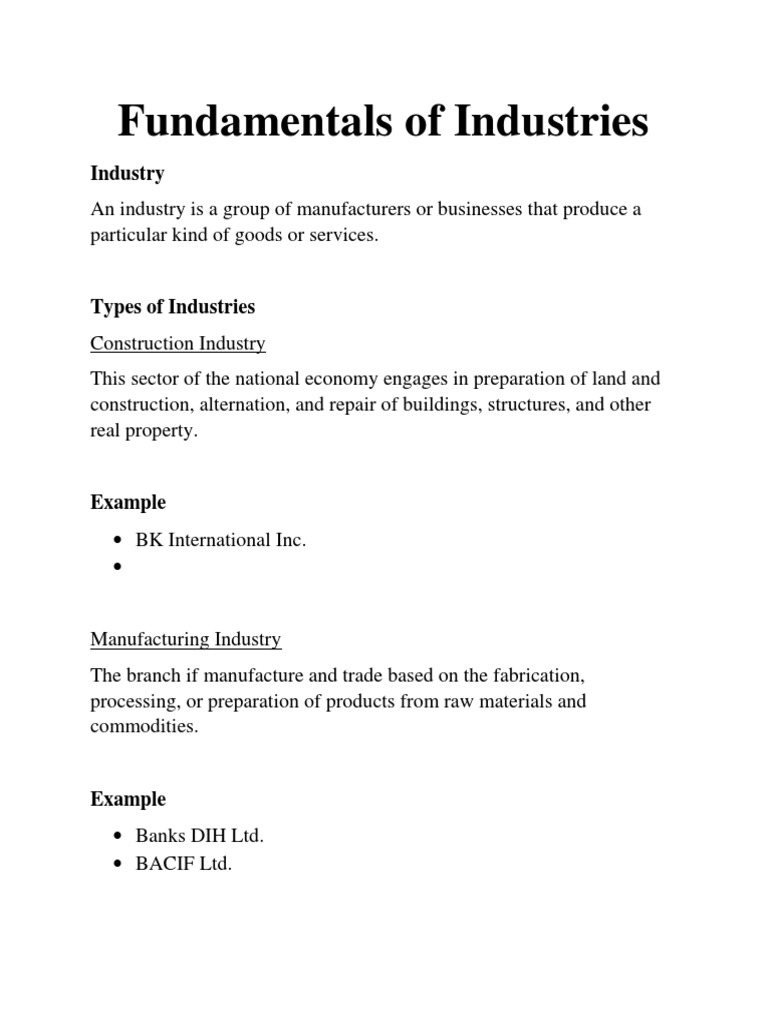 Overview of Industry Types and Structures | PDF