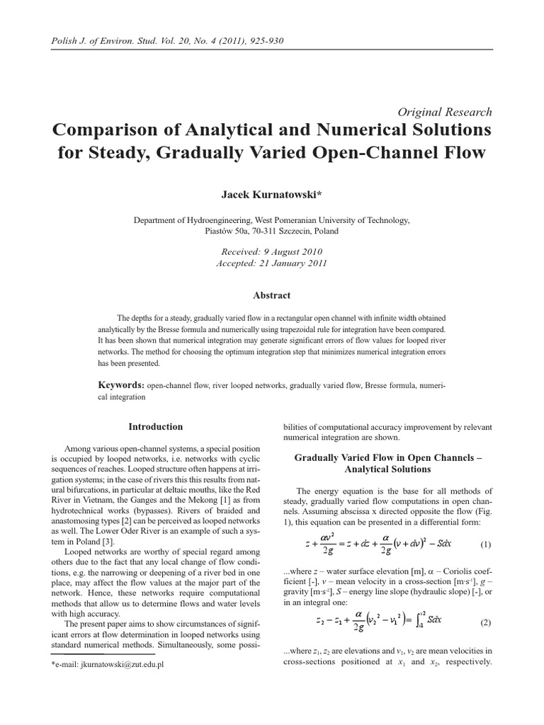 Gradually Varied Flow | Download Free PDF | Numerical Analysis | Integral