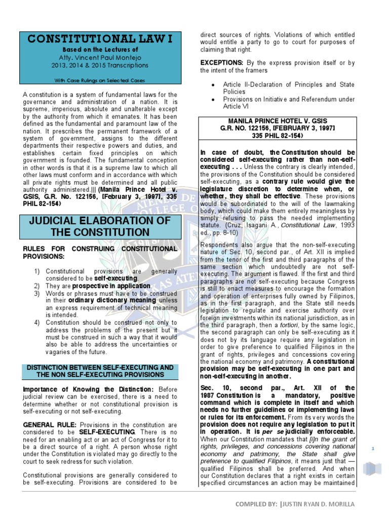 CONSTI 1 by Atty. Justin Ryan Morilla | PDF | Standing (Law) | United ...