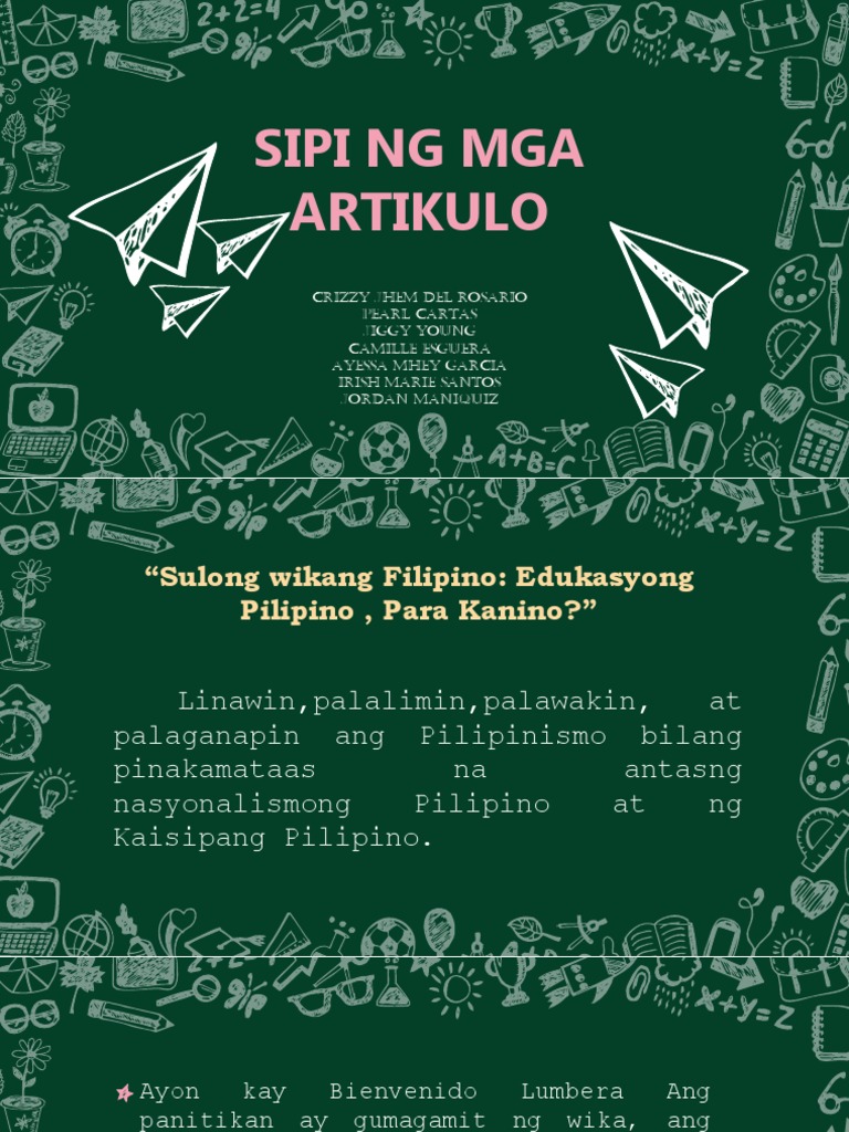 Sipi NG Mga Artikulo