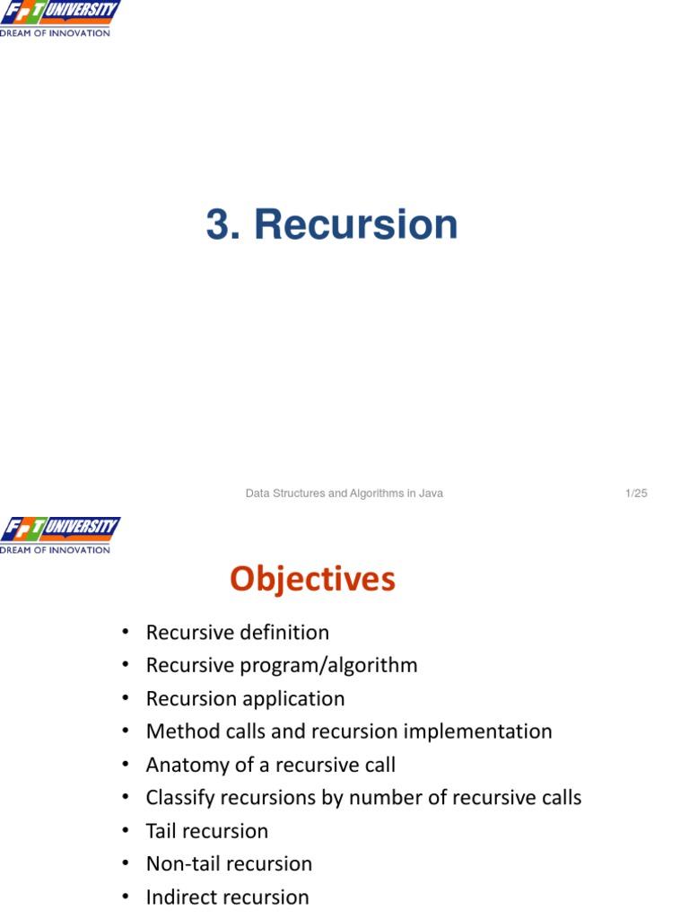 Recursion: Data Structures and Algorithms in Java 1/25 | Download Free PDF | Recursion | Method ...