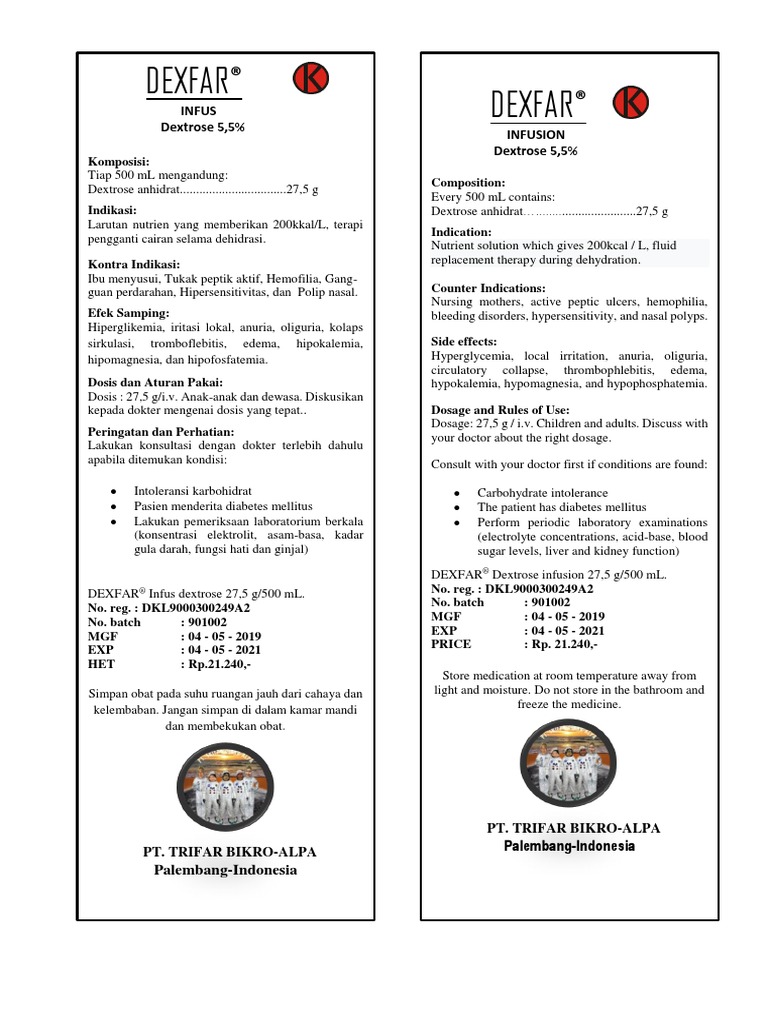 BROSUR Infus Dextrosa | PDF | Clinical Medicine | Medical Specialties