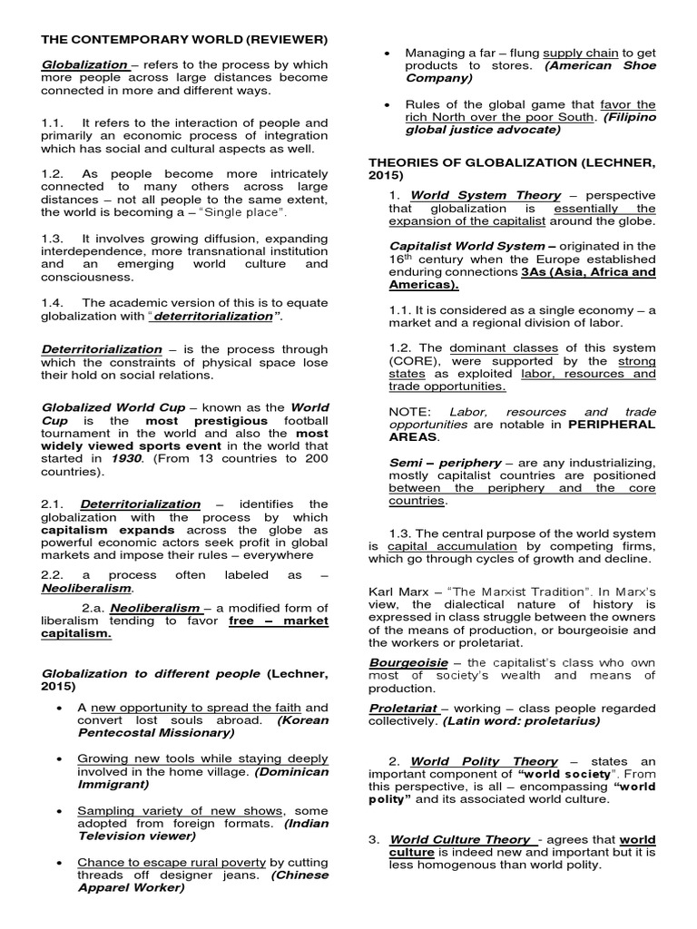 Contemporary World Reviewer | PDF | Bretton Woods System | European Union