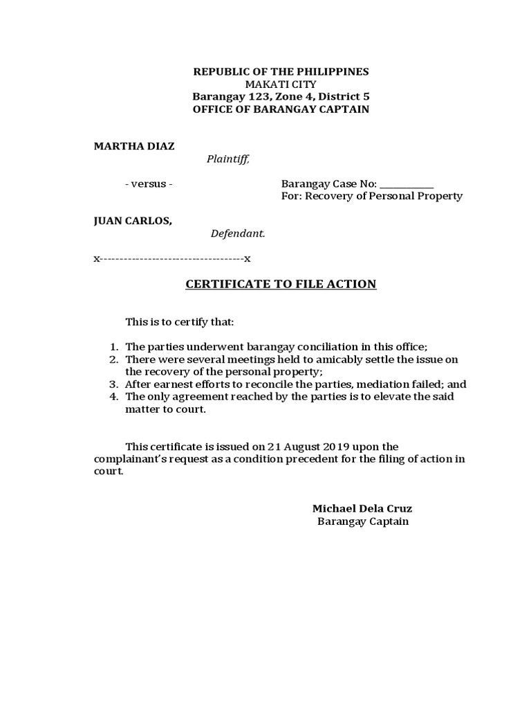 Certificate To File Action | PDF