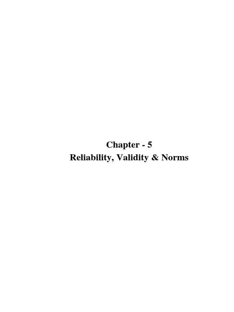 Reliability, Validity & Norms | PDF | Cronbach's Alpha | Validity ...