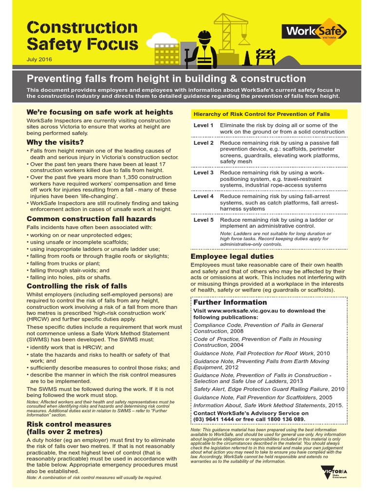 Preventing Falls from Heights in Construction: WorkSafe's Focus on ...