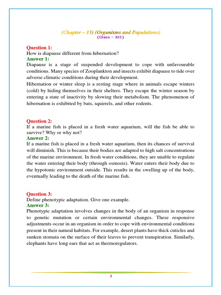 Answer 1:: (Class - XII) | PDF | Desert | Decomposition