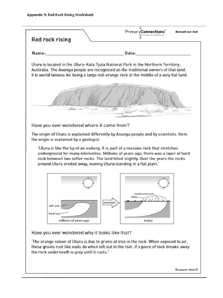 Appendix 9: Red Rock Rising Worksheet | PDF
