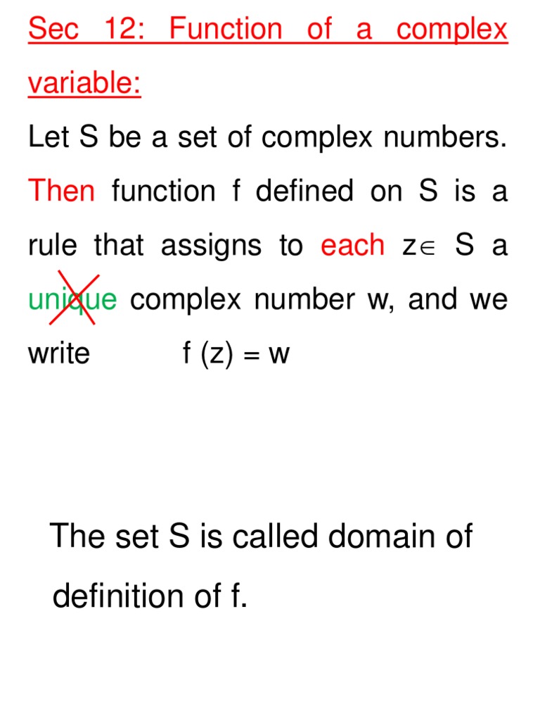 Sec 12: Function of A Complex Variable | PDF | Mathematical Structures ...