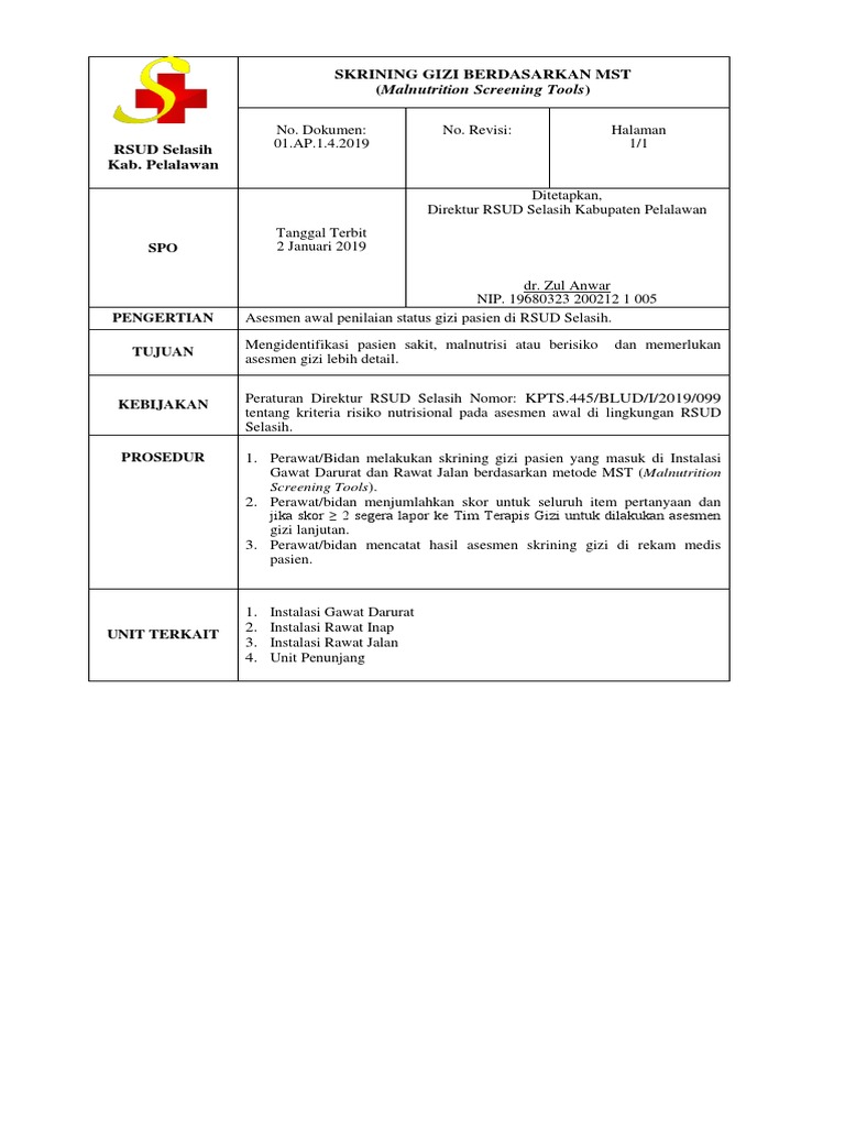 SPO Skrining Gizi MST | PDF
