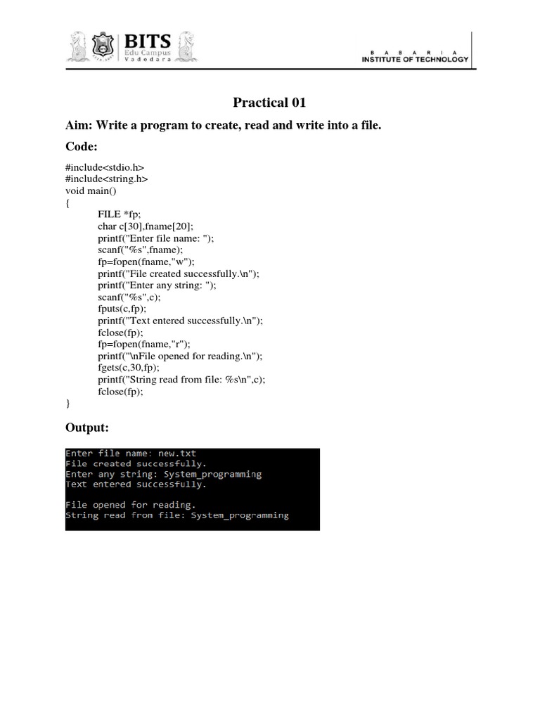 practical-01-aim-write-a-program-to-create-read-and-write-into-a