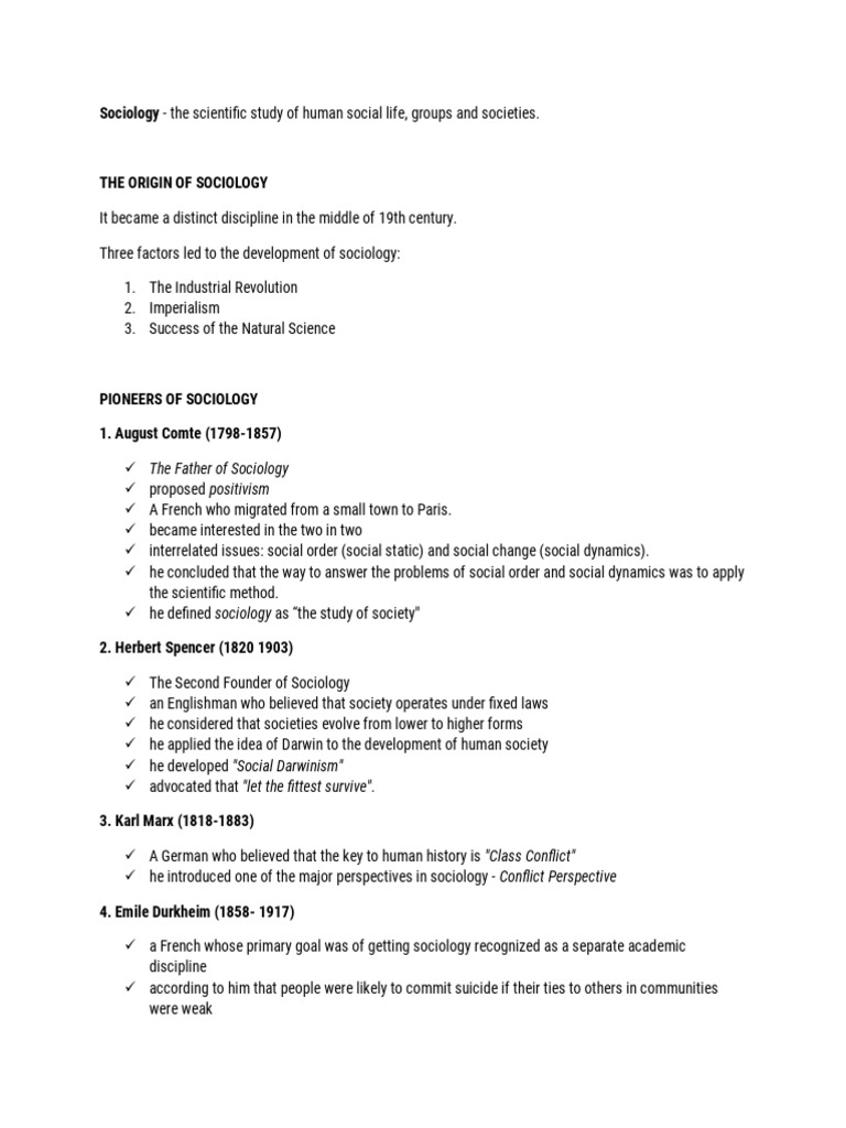 Sociology - The Scientific Study of Human Social Life, Groups and ...