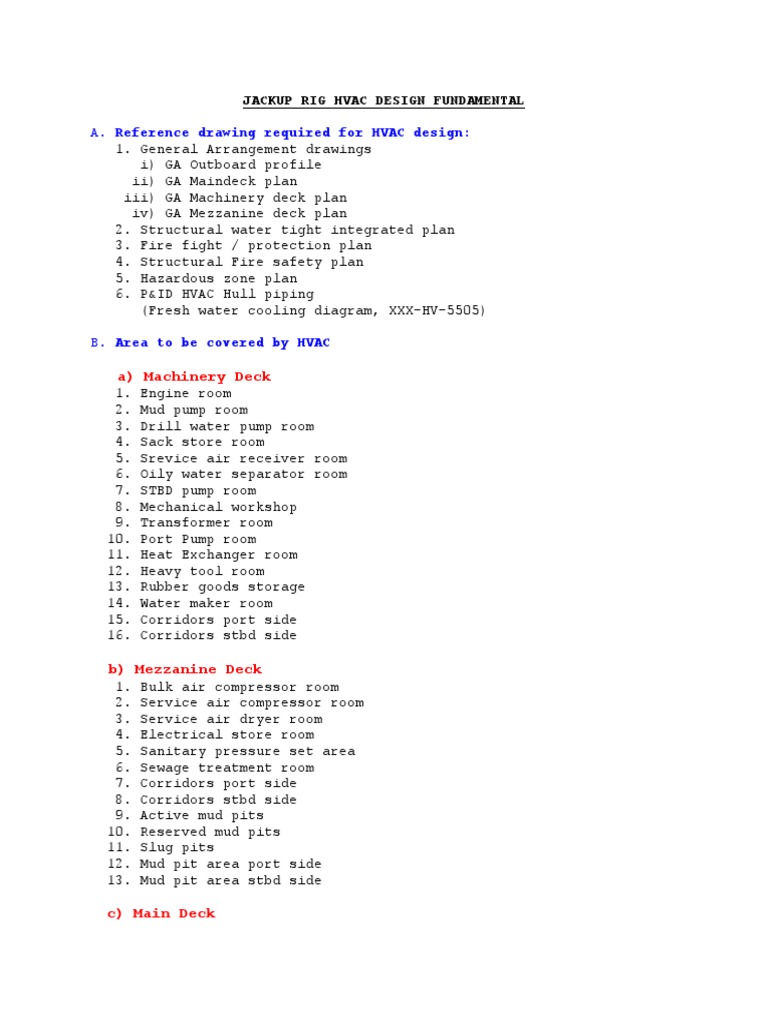 Jack Up Rig Hvac Design Fundamental | PDF