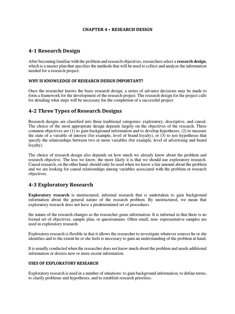 Chapter 4 - Research Design | PDF | Research Design | Experiment