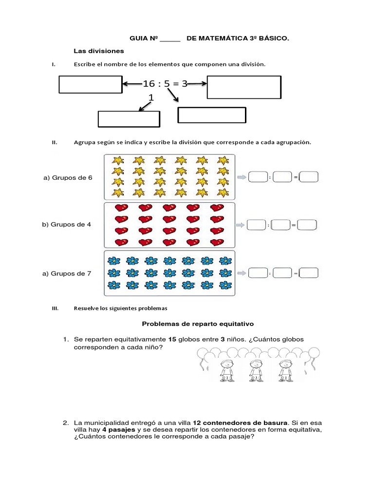 Guia de Divisiones 3 Basico | PDF | Enseñanza de matemática
