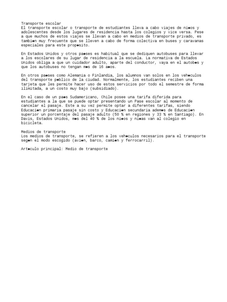 Transporte Escolar | PDF | Negocios | Ciencias sociales