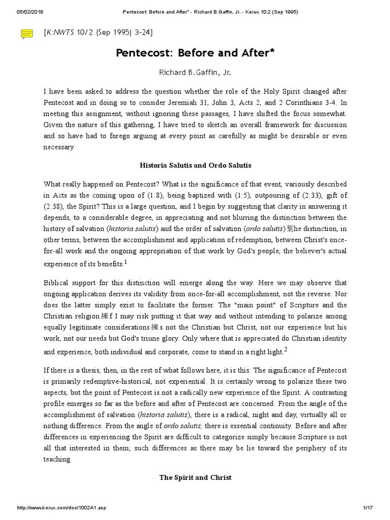 Pentecost's Redemptive Significance | PDF | Acts Of The Apostles ...