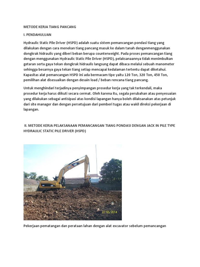 Metode Kerja Tiang Pancang | PDF