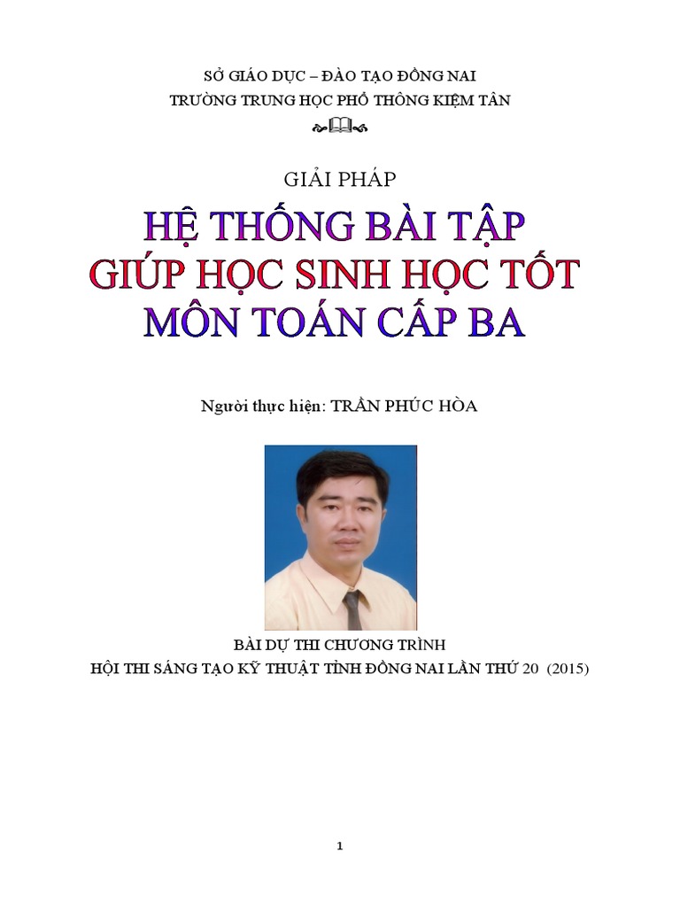 Du Thi Geogebra 2015 Tran Phuc Hoa1 | PDF
