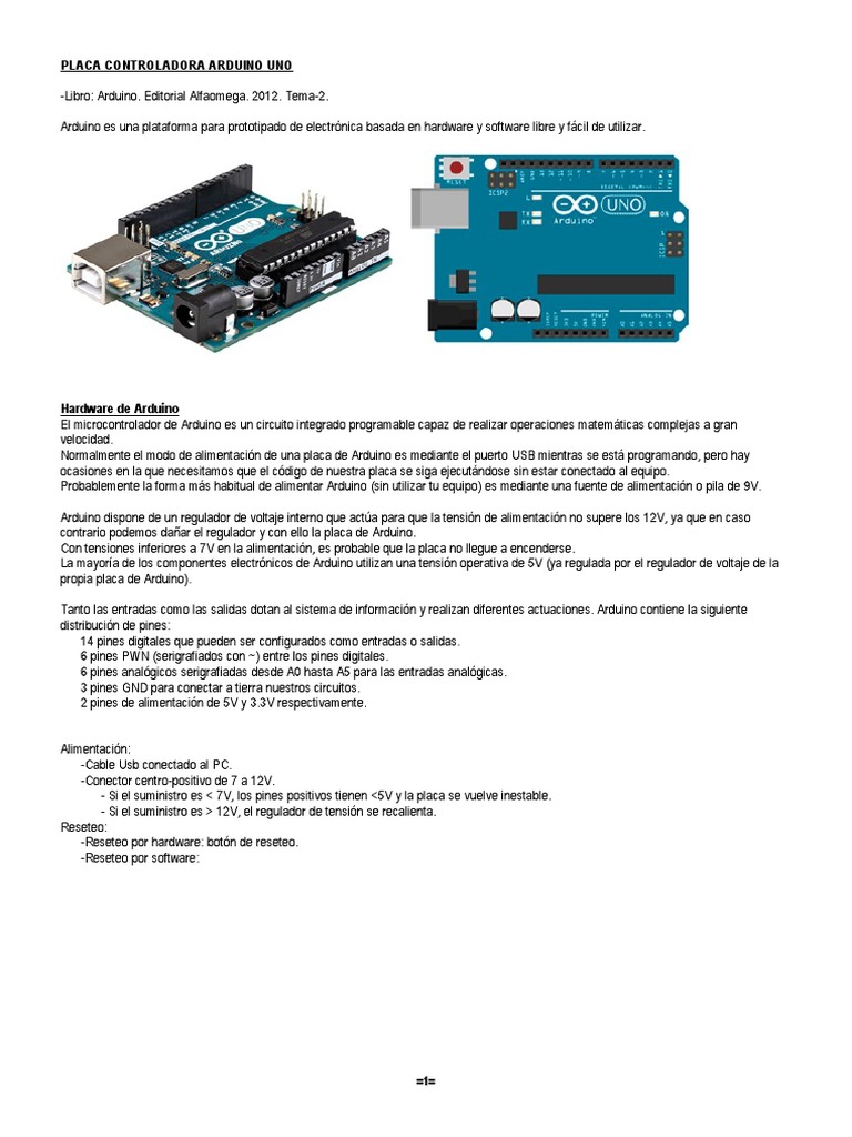 Arduino Uno Hardware | PDF | Señal analoga | Arduino