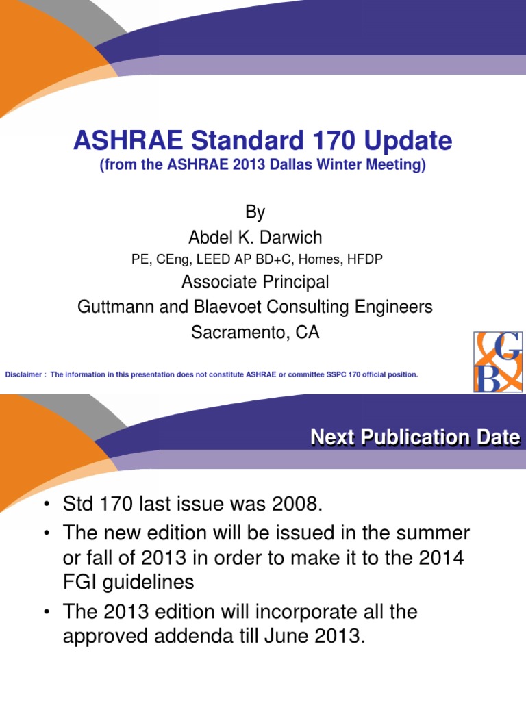 ASHRAE STD 170 - Update PDF | PDF | Ventilation (Architecture ...