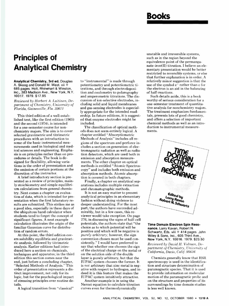 Introduction To Analytical Chemistry | PDF | Analysis | Analytical ...