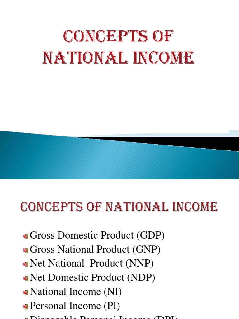 National Income Concepts and Formulas | PDF | Measures Of National ...