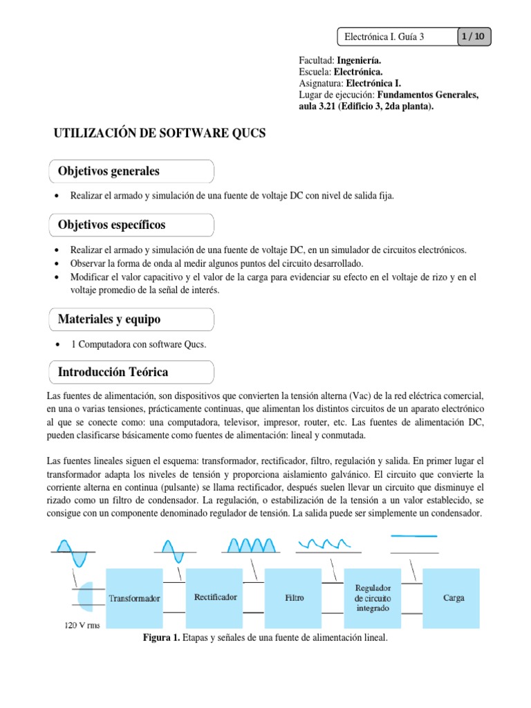 Guia QUCS | PDF | Fuente de alimentación | Fuerza