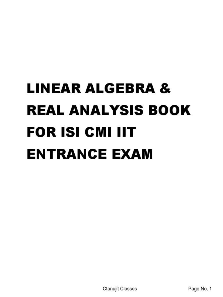 Linear Algebra & Real Analysis Guide | PDF | Matrix (Mathematics ...