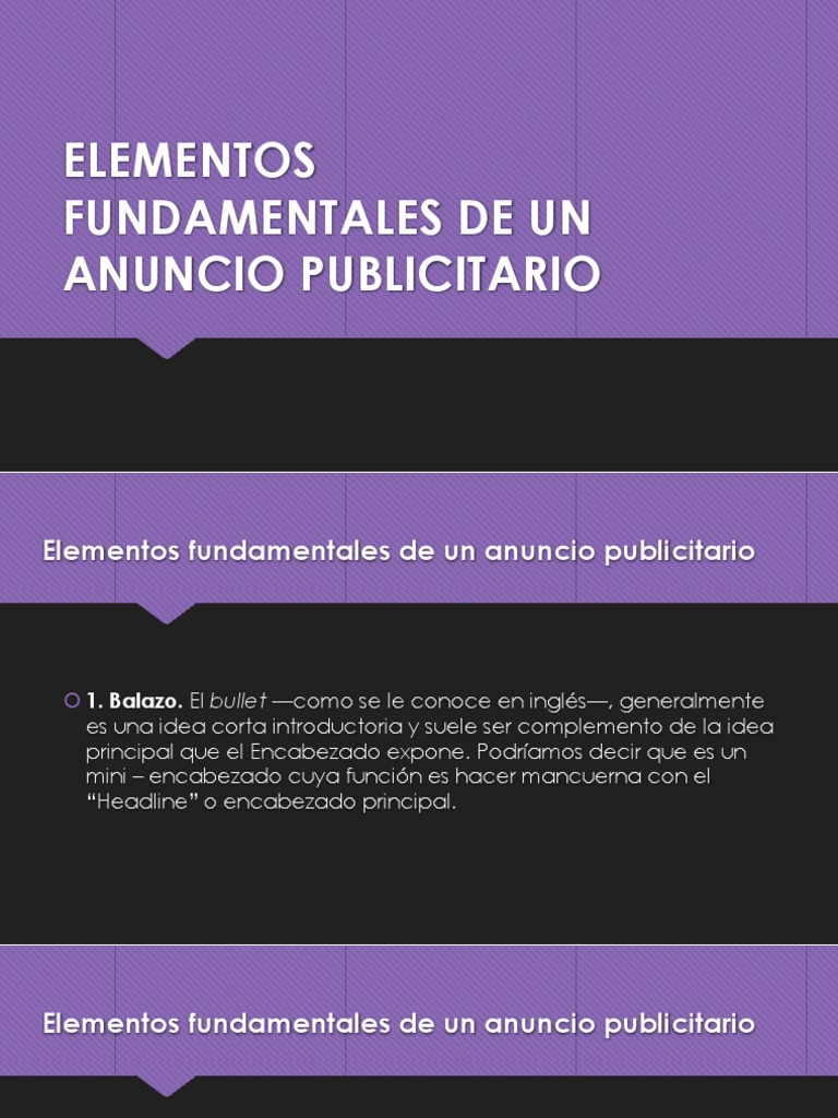 Elementos de Un Anuncio Publicitario | PDF | Publicidad