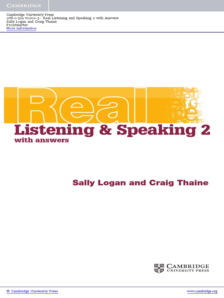 Real Listening and Speaking 2 | PDF | English As A Second Or Foreign ...