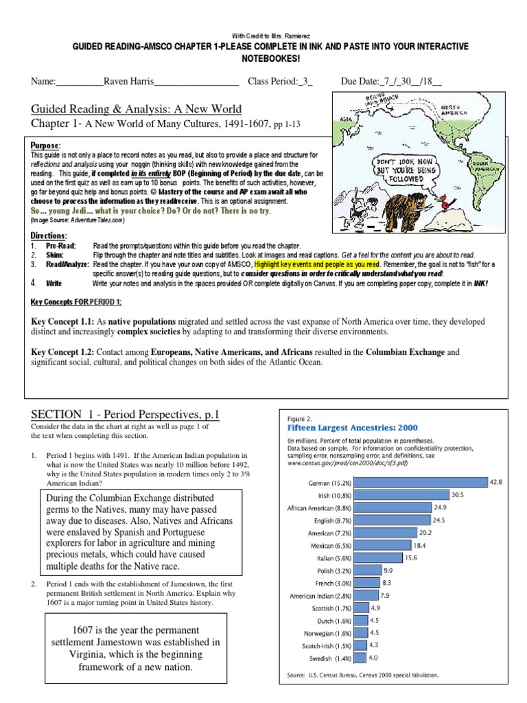Guided Reading & Analysis: A New World Chapter 1 | PDF | Age Of ...