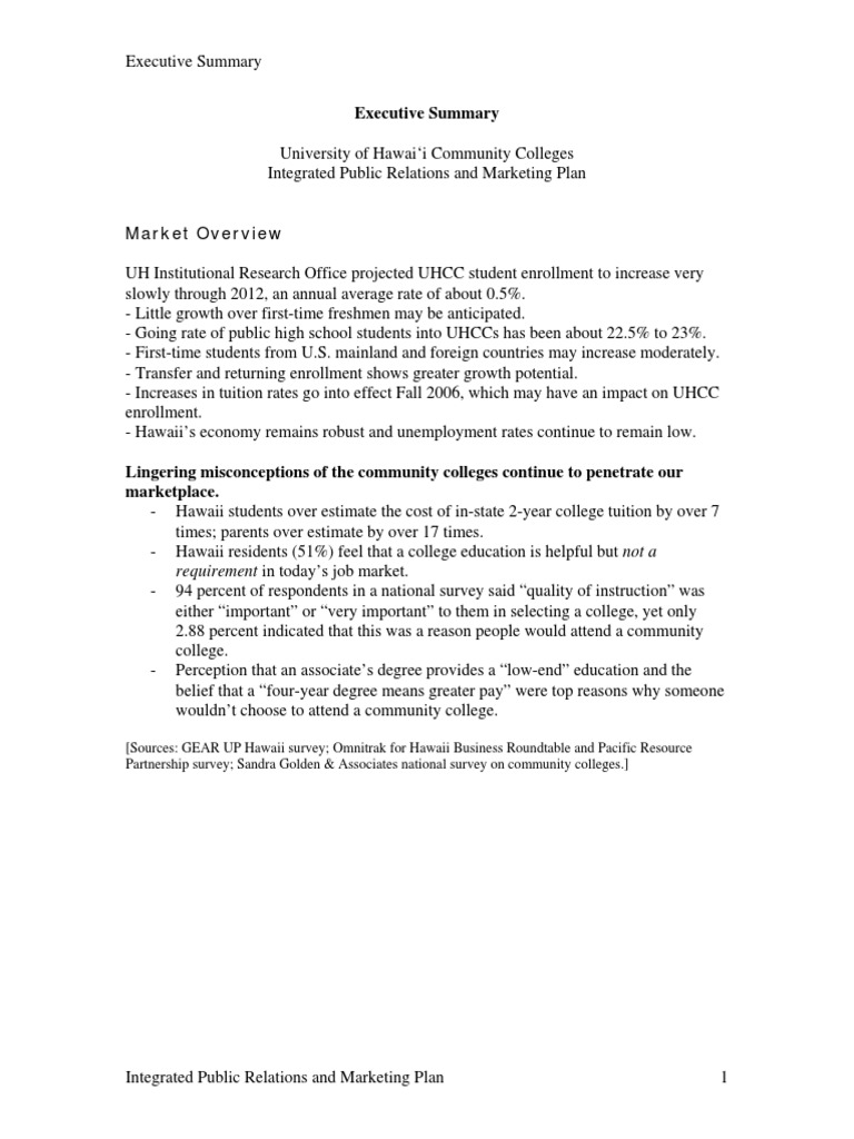 Marketing Executive Summary | PDF | Advertising | Target Audience