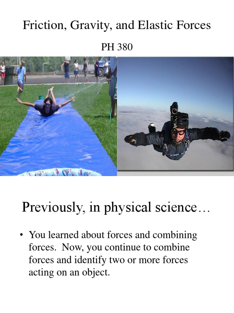 Friction Gravity and Elastic Forces Power Poin | PDF | Friction | Gravity