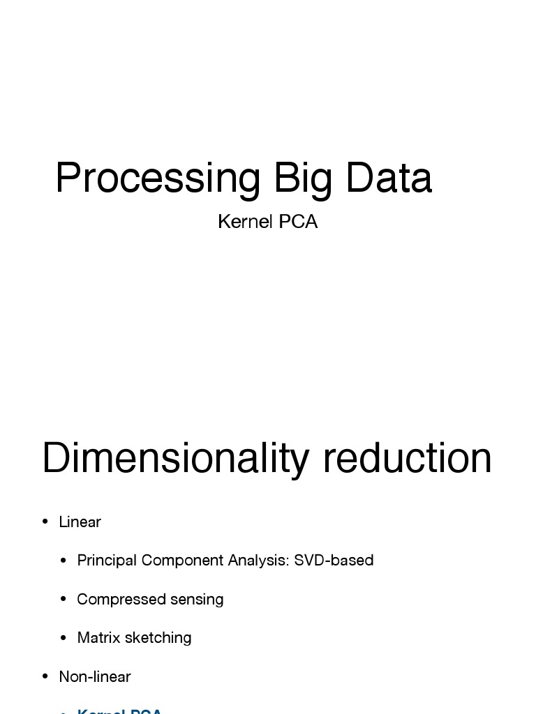 Processing Big Data: Kernel PCA | PDF | Theoretical Computer Science ...