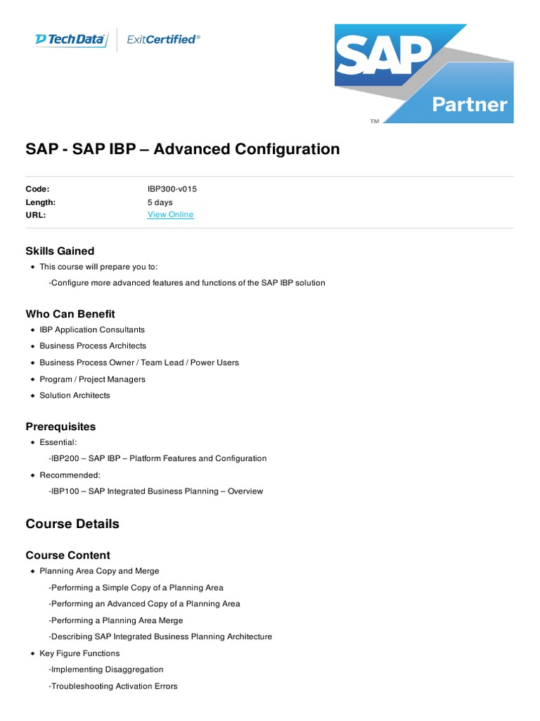Sap Ibp Advanced Configuration | PDF | Sap Se | Software