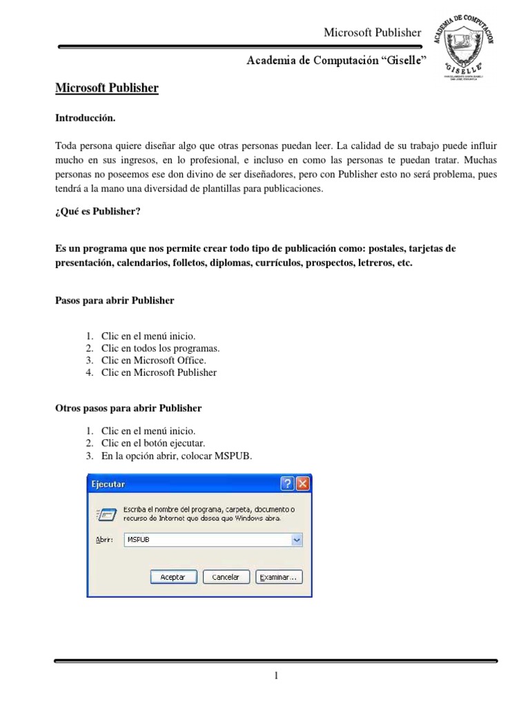 Libro de Microsoft Publisher | PDF | Point and Click | Ventana (informática)